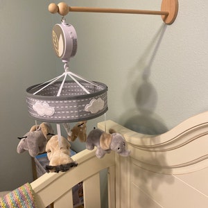 Adjustable Wall Mounted Wooden Mobile Crib Arm White Baby - Etsy