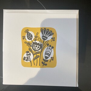 The Flock Original Linocut Design Greetings Card - Etsy