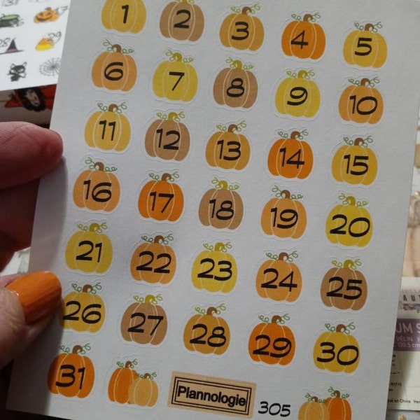 Pumpkin Date Covers Planner Stickers - Halloween Countdown - Pumpkin ...