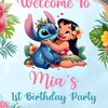 Letrero de bienvenida para fiesta de cumpleaños de Stitch, letrero de ...