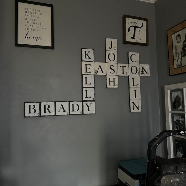 Large Scrabble Wood Tiles , 5.5" Wood Tiles Blocks, Tile Wall Art ...