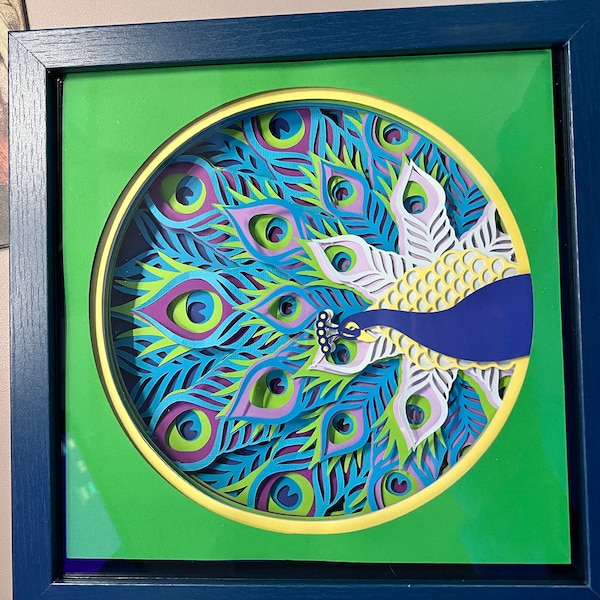 3D PEACOCK SVG - PEACOCK Shadow Box - for Cricut - for Silhouette - Etsy