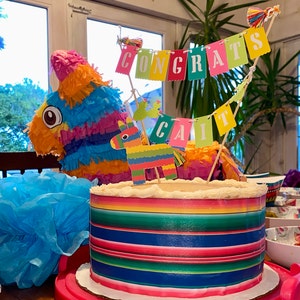 Mexican Serape Stripe Edible Cake Wrap or Donkey Piñata Cake Topper - Etsy
