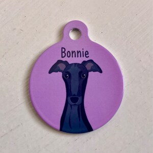 Greyhound Dog ID Tag for Greyhound Collar, Illustrated Dog Tags for ...
