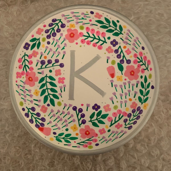 Retro Colorful Cocktail Trinket Dish, Hand Painted Clay Ring Dish, Bar ...