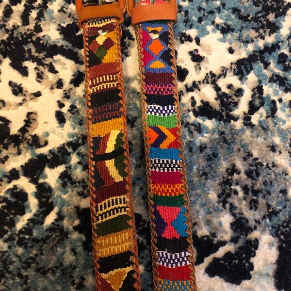 Woven Belt, Cinturón Artesanal Tejido,multicolored Leather Cotton ...