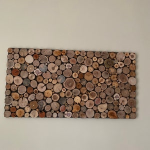 Tree Slab Wall Art Set of 3, Wood Wall Panel Triptych, Set of Wood Wall ...