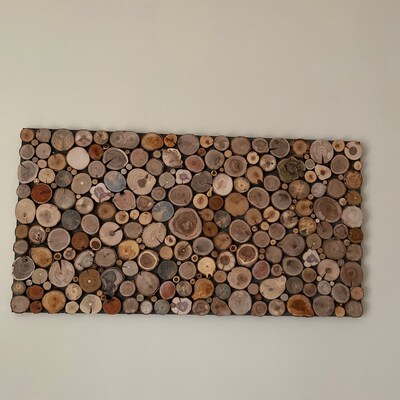 Round Wood Wall Art , Tree Rounds Decor, Holzwand Kunst, Tree Slices ...