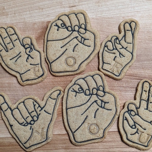 Asl Cookie Cutter Custom Sign Language Hand Gesture Deaf / Hard of ...