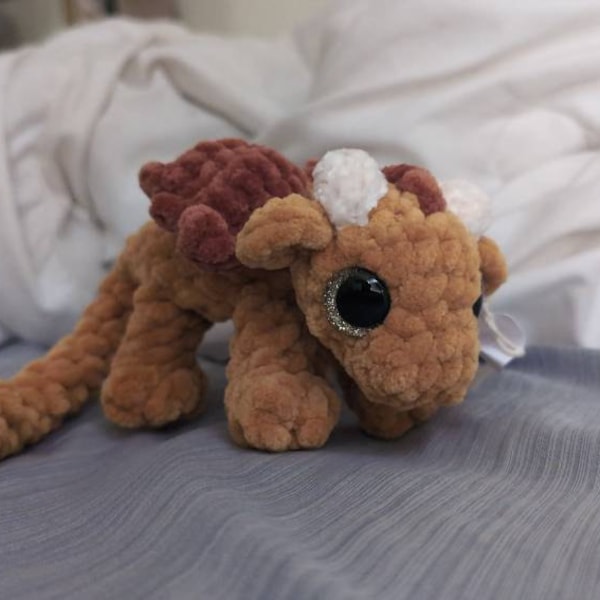 One Crochet Small Baby Dragon Plushie, Handmade Stuffie, Personalised Colours, Amigurumi Toy ...