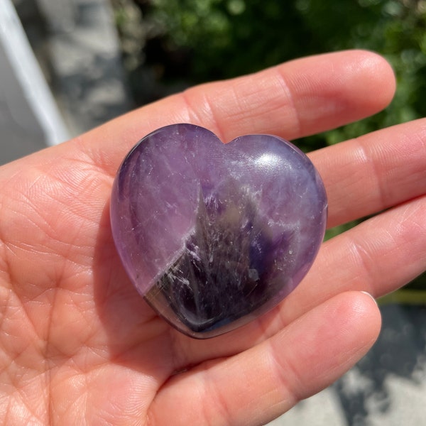 AAA Large Amethyst Puffy Heart 45mm - Etsy