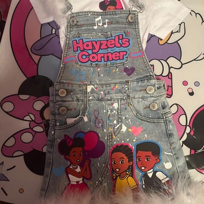 Girls TWO Fast Custom Personalized Character Denim Overalls, Overall ...
