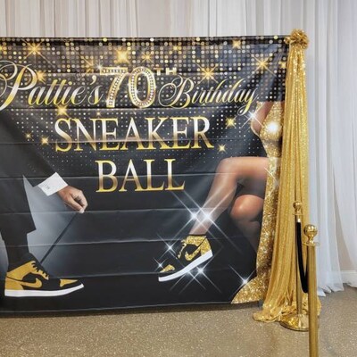 Hennessy and Sneakers Black Gold 40th Birthday Party Invitation, Any ...