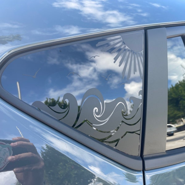 Fits Only for 10-24 Subaru Outback, Ocean Wave, Quarter Window, Sticker ...