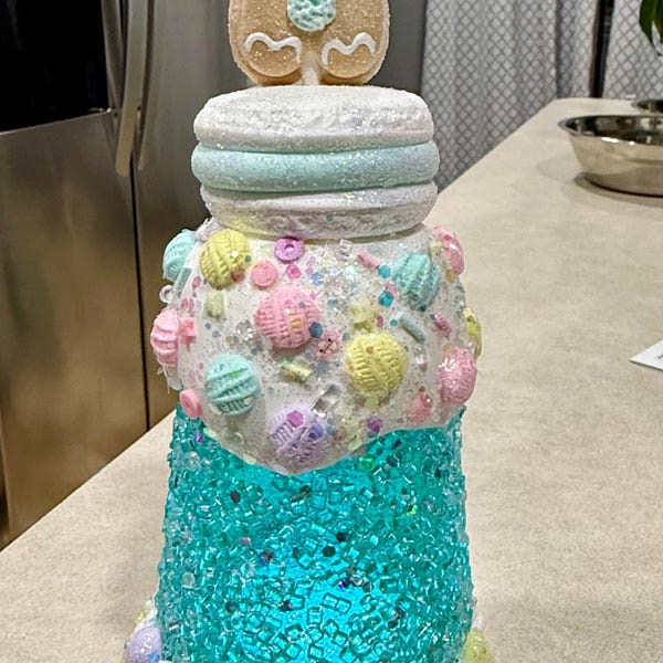 Pastel Gingerbread Gumdrop Donut Cookie Candy Land Decoration Glitter ...