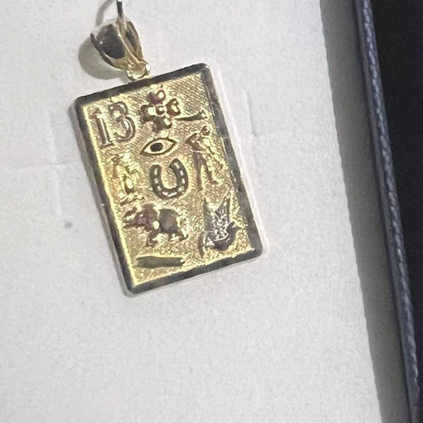 Tricolor 10k/14k Solid Gold Lucky Charm Pendant: Good Luck Amulet - Etsy