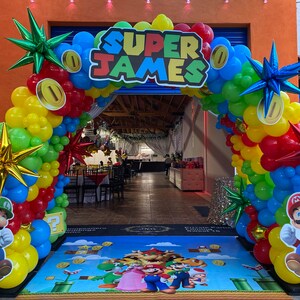 Super Mario Backdrop Banner, Luigi, Birthday Decoration, Kids Party ...