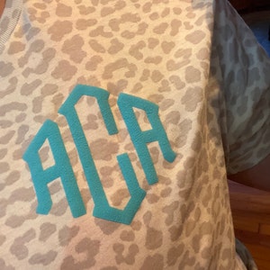 Natural Leopard Puff Monogram T-shirt - Etsy