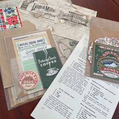 SILVER BLACK Junk Journal Kit. Paper Ephemera Packet. Art Collage ...