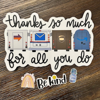 Thank You Mailbox Decal New, Mailman Sticker, Mailman Gift, Mailbox ...