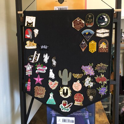 Large Premium Pin Display Black Pin Badge Display Canvas - Etsy