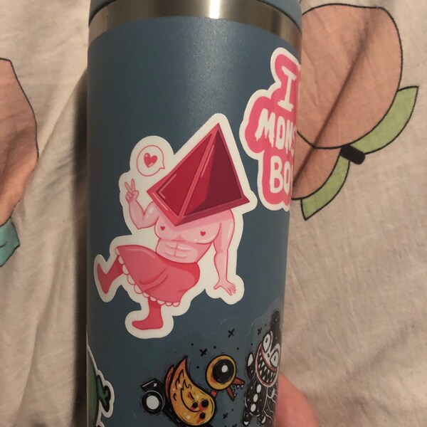 Pastel Pink Pyramid Head Sticker - Etsy