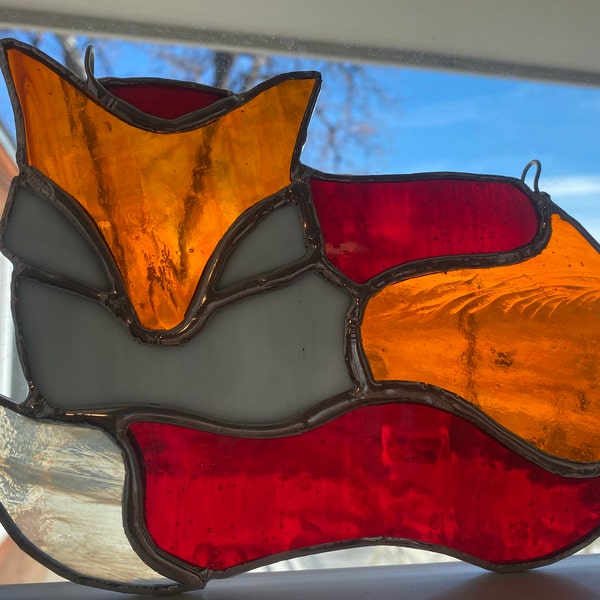 DIGITAL DOWNLOAD Pattern | Sleepy Fox Stained Glass Cute Animal Pattern ...