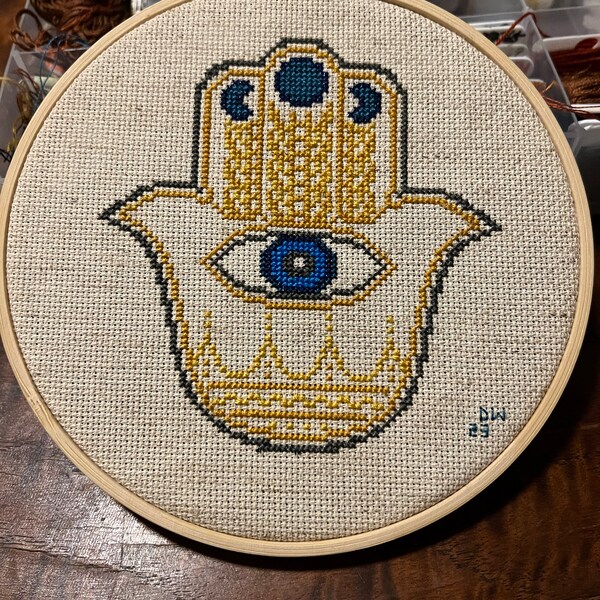 Hamsa Hand Cross Stitch Pattern - Etsy