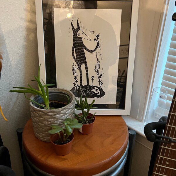 The Skateboarding Snark A4 Lino Print - Etsy