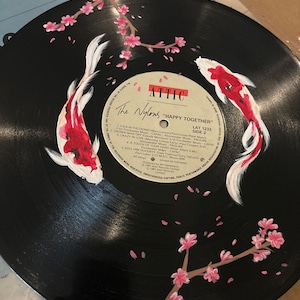 Koi Fish Hand-painted Vinyl Record - Etsy