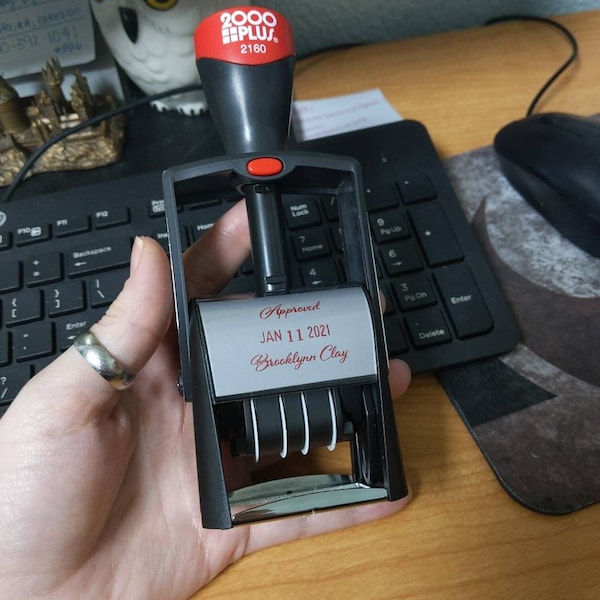 Teacher Date Stamp - Personalized Date Stamp With Name and Date 1 or 2 ...