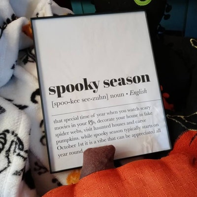 Spooky Season Definition Print Funny Halloween Decor - Etsy