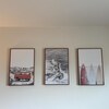 Framed Canvas Tryptic Wall Art Set, Abstract Forest Tree Art Prints ...