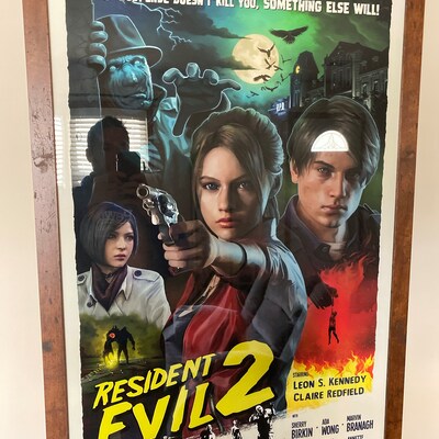 RESIDENT EVIL 2 REMAKE Game Poster Game Art Horror Game Print Room ...