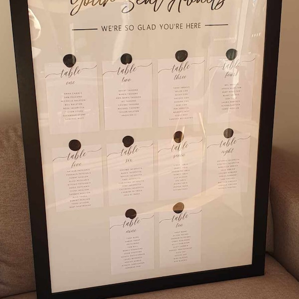 Seating Chart Title Wedding Decal Vintage Mirror Wedding Seating Plan ...