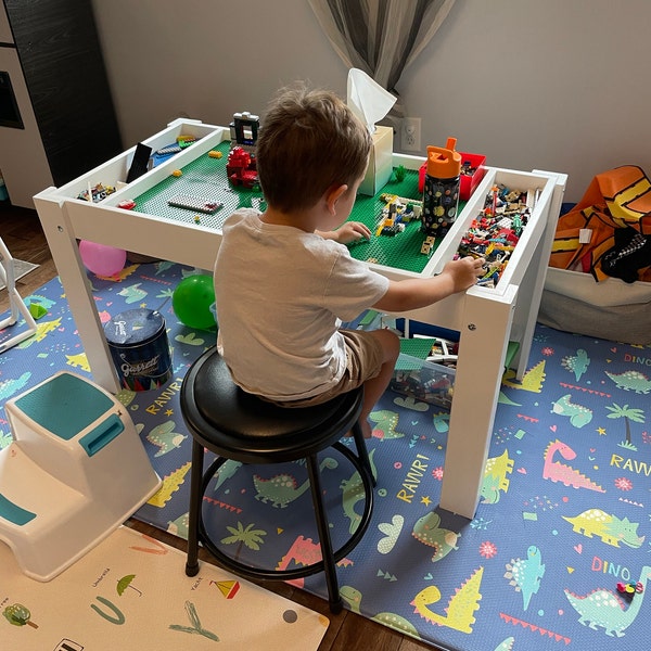 Kids Activity Table With Storage, Building Bricks Table, Playroom, Kids ...