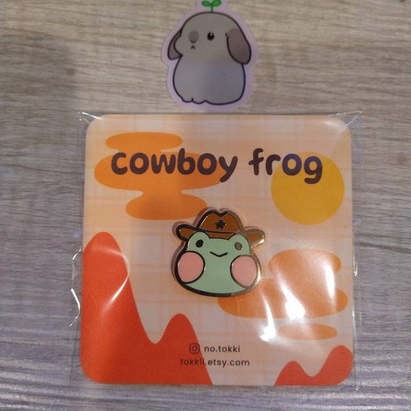Cowboy Frog Enamel Pin, Cute Froggy Gift - Etsy