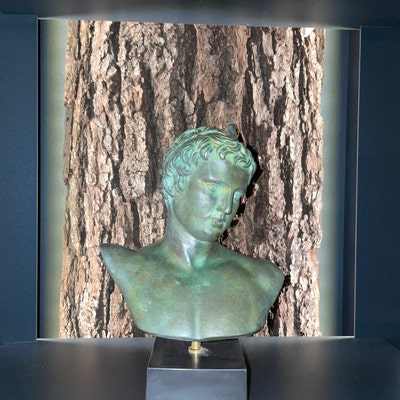 Bust of Marathon Boy Sculpture ,verdigris Effect of Greek Stone Cast of ...