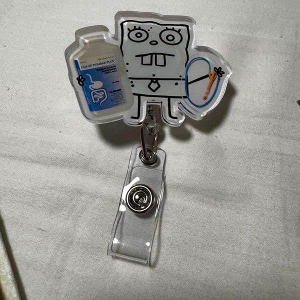 Doodle Bob Oxygen Tank-medical Badge Reel, Respiratory Therapist, RN ...