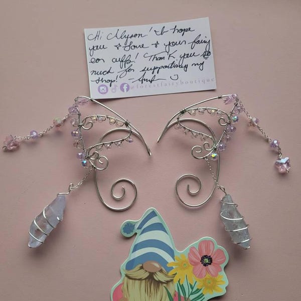 Pair of Pink and Purple Butterfly Fairy/faerie Ear Cuff Elf Ears - Etsy