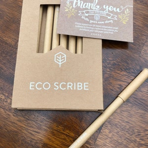 Eco Friendly Paper Pens, 100% PLASTIC FREE, Black Ink Ballpoint Biros ...