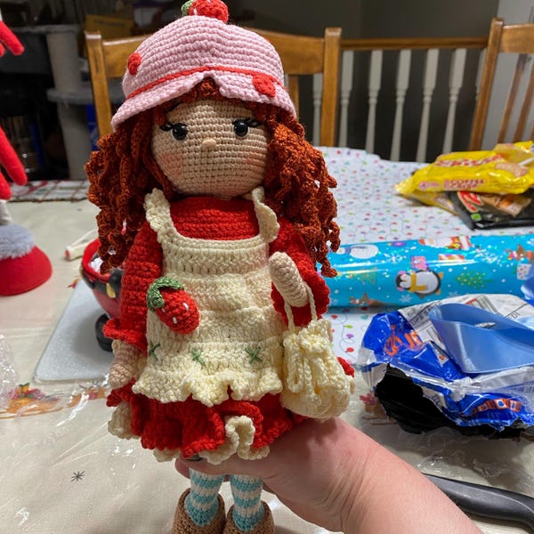 Crochet Strawberry Girl, Shortcake Doll, Strawberry Shortcake Doll ...