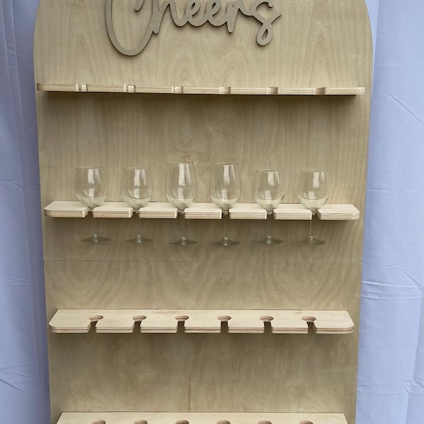 Handmade Wooden Arch Wall With Shelves: Party Treat & Champagne Display ...