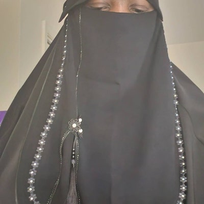 Niqab, Black Niqab, Egypt Niqab, Lace Niqab, Closed Face Niqab, Chiffon ...