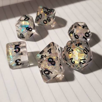 Purple Turtle Dice Set, Transparent With Light Purple Turtle Inside ...