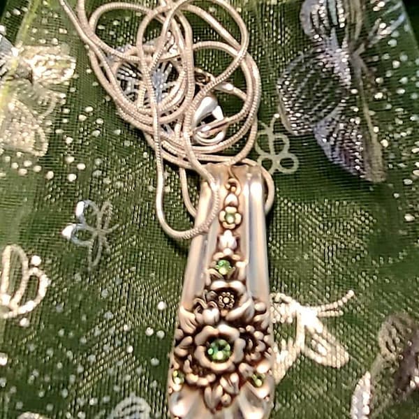 Vintage Spoon Necklace, Spoon Pendant, Fortune 1939, Silverware Jewelry ...