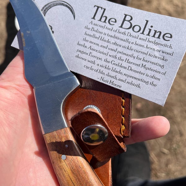 HERB KNIFE Boline With Belt Sheath Herbalist Tool Herbs Foraging Blade ...