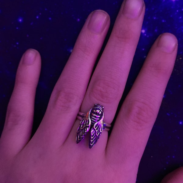 Silver Cicada Ring Sterling Silver Insect Ring Witch Ring Bug Ring ...