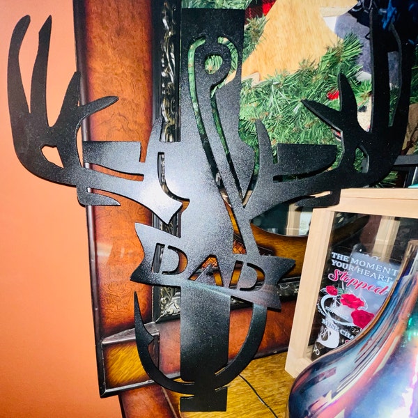 Metal Deer Antler Cross With Fishing Hook - Etsy