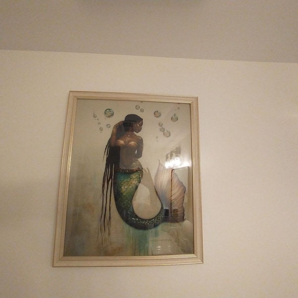 Black Woman Mermaid Art, African Siren Poster Print, Black Mermaid Art ...